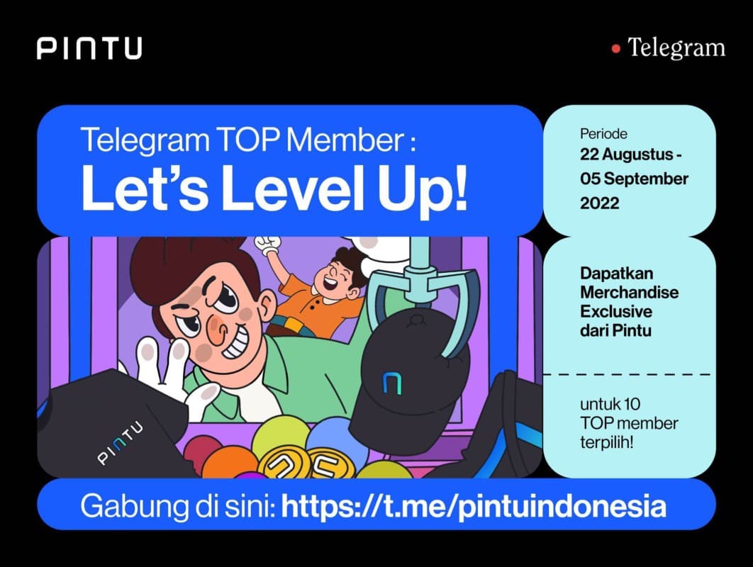 Jadilah Telegram TOP Member dan Dapatkan 10 Merchandise Eksklusif Pintu! - Pintu Blog